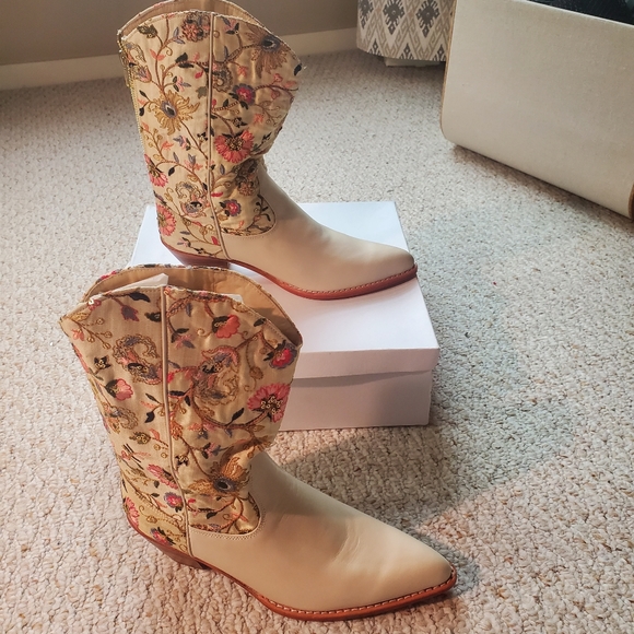Anthropologie | Shoes | Momo New York Embroidered Western Boots X Bhldn ...